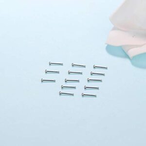 Sllaiss 12Pcs Nose Studs Rings Made with Austrian Crystal Piercing Pin Body Jewelry 1.5mm Surgical Stainless Steel 4 Prongs Setting Nose Stud Piercing Jewelry Set