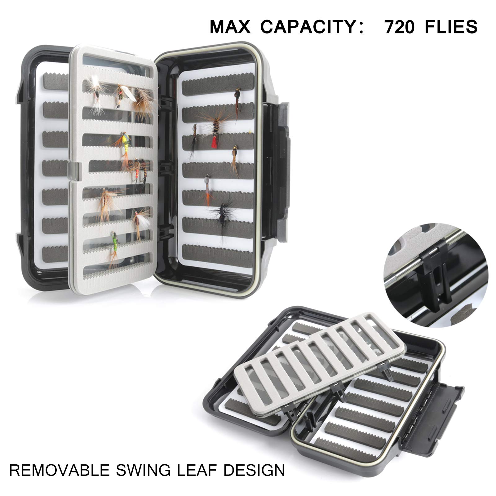 Maxcatch Waterproof Fly Box For Fly Fishing Streamer Flies Swing Leaf Center