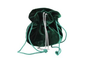 loni british hand made fantasy suede velvet drawstring clutch shoulder cross-body bag