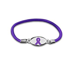 10 pack purple ribbon stretch bracelets - 10 bracelets in a bag