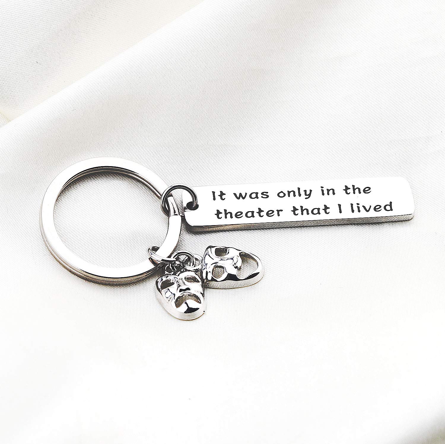 bobauna Theatre gift Theater Keychain Tragedy and Comedy Jewelry Gift (Theater Keychain)