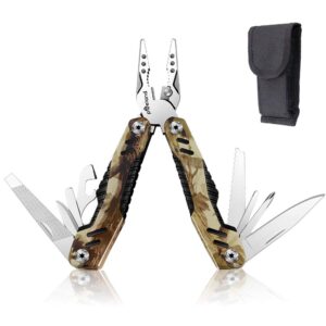 poeland multitool pliers, 14 in 1 multi tool with safety locking, portable pocket knife for outdoors, survival, camping, fishing, hunting, hiking