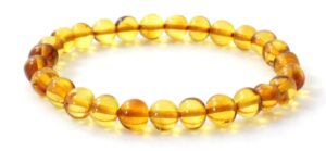 tiptopeco baltic amber adult stretch bracelet - 7.9 inches long - polished honey beads