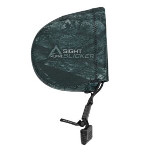 alpine innovations sight slicker - protect your bow sight with the sight slicker. easy to put on and remove. perfect for archery hunts. (stealth shadow large)