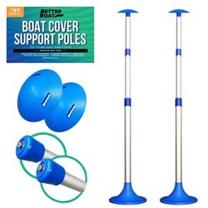 boat cover support poles 2 pk support systems - two adjustable small to large posts boat cover pole for jon boat pontoon boat cover aluminum boat tarps bimini tops marine grade