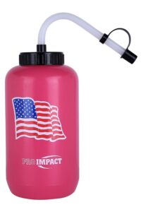 pro impact squeezable water bottle bendable long straw - ldpe bpa free plastic - hydration for baseball hockey gym mma yoga boxing cycling softball football lacrosse (35.5 oz.)