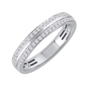 1/4 carat diamond wedding band ring in 10k white gold (ring size 7)