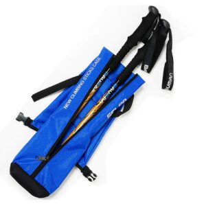 chris.w portable trekking pole carrying bag storage bag pouch with zipper for walking stick hiking poles travel case(blue)