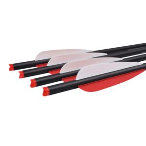 Carbon Crossbow Bolts 20 Inch Hunting Archery Arrows with 4" Vanes Replaced Arrowhead Tip (Pack of 12)