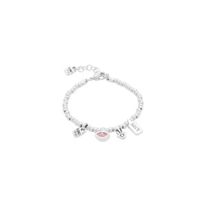 elastic bracelet in metal clad with silver with swarovski® elements.