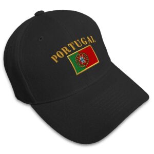 speedy pros baseball cap portugal flag embroidery countries acrylic hats for men & women strap closure black