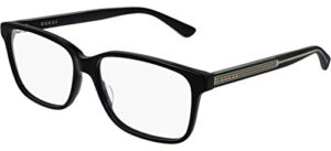 gucci men's eyeglasses web gg0530o 0530/o 004 black/crystal optical frame 57mm