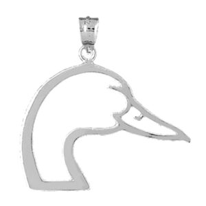 jewels obsession duck head pendant | sterling silver 925 duck head pendant - 32 mm