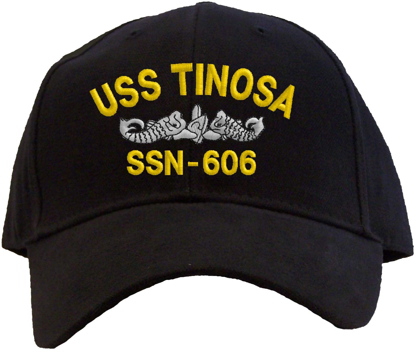 Spiffy Custom Gifts USS Tinosa SSN-606 Baseball Cap Black Embroidered