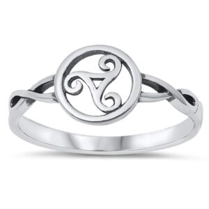 celtic triskele trinity ring new .925 sterling silver band size 4