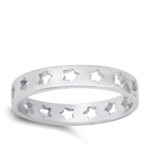 Simple Cutout Star Ring New .925 Sterling Silver Band Size 9