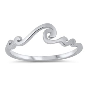 simple filigree swirl wave ring new .925 sterling silver band size 6