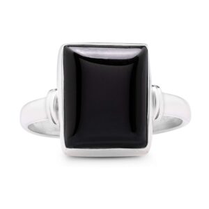 square black onyx ring 925 sterling silver ethnic vintage tribal gipsy boho look (7)