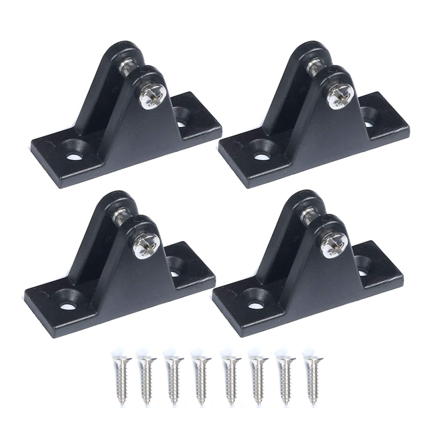 MX Bimini Top Deck Hinge, Flat Mount Boating Equipment with Screws(4PCS)