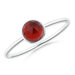 angara natural garnet solitaire ring for women in sterling silver (grade-aaa | size-5mm) | january birthstone jewelry gift for women | birthday | wedding | anniversary | engagement