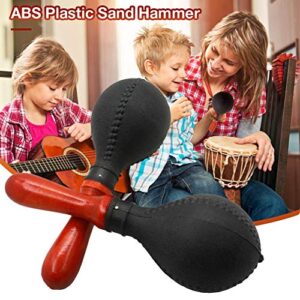 Ubblove Maracas Shakers Rattles Sand Hammer Hand Percussion Musical Instruments with ABS Plastic Shell Wooden Handles for Adults Kids Live Performance, Party, KTV, Concert, Bands (Black)