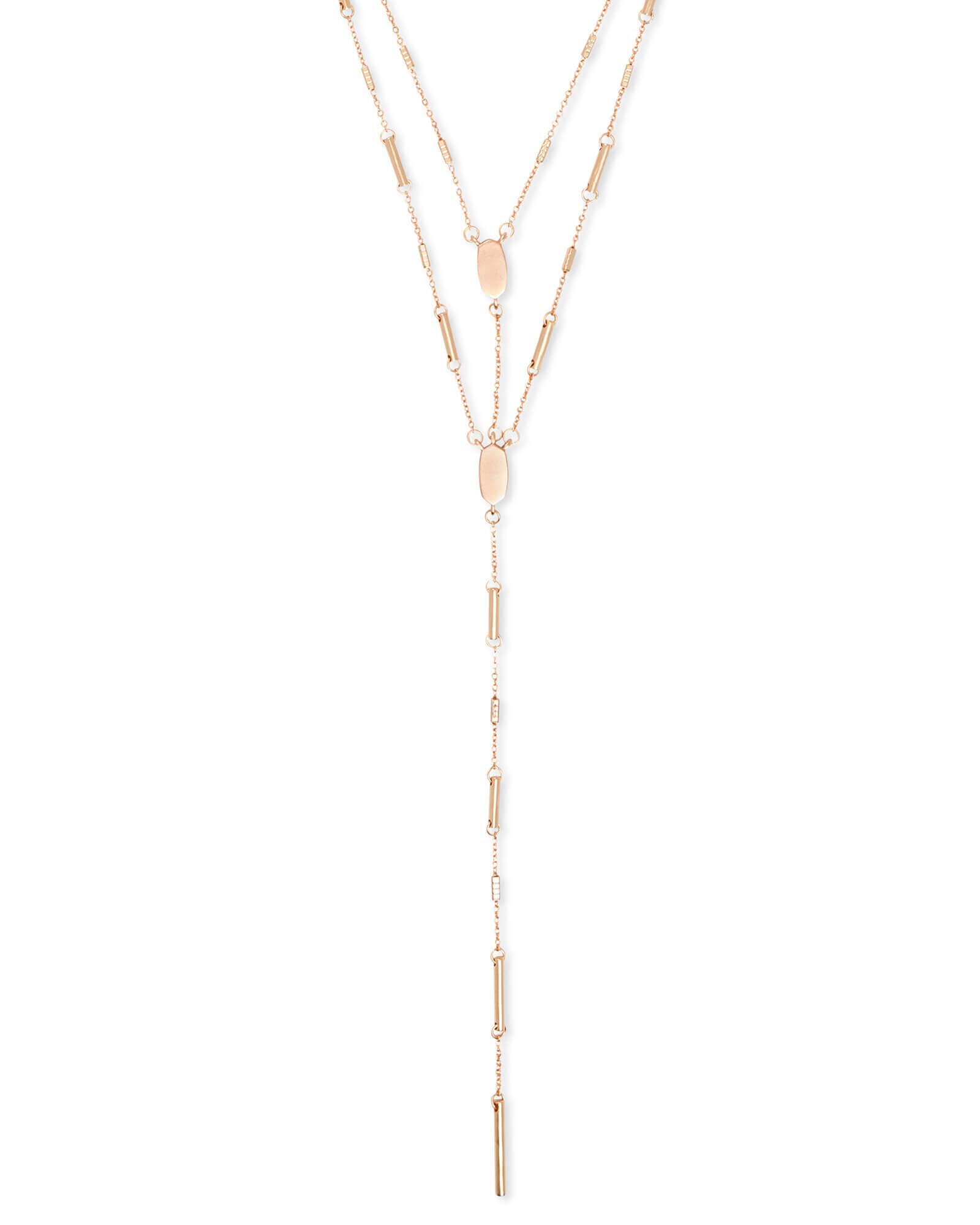 Kendra Scott Adelia Y Necklace for Women, Dainty Fashion Jewelry, 14k Rose Gold-Plated