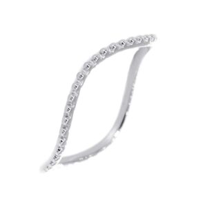 stackable curvy beads band, 1mm wide in 18k white gold size 6