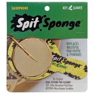 Spit Sponge Saxophone Pad Dryer (1 piece) Dual-Texture microfiber cleaner for sax pads and tone holes