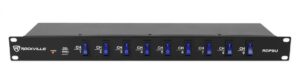 rockville 1u 15a rack mount dj pro audio power supply strip w/usb charging (rdf9u)