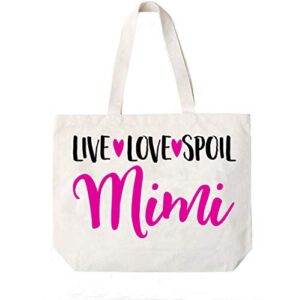 cocovici mimi tote bag | live love spoil | grandma gifts | mimi gifts | mimi christmas gift | christmas gift from grandkids (live love spoil mimi pink/black)