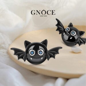 GNOCE Adorable Evil Bat Charm Bead Sterling Silver Black Plated Women Bat Bead Charms fit Bracelet/Necklace Halloween Jewery Gift for Wife Daughter Friend