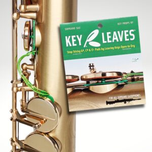 key leaves soprano saxophone key props to stop sticky pads, protect pad leather and keep your saxophone cleaner