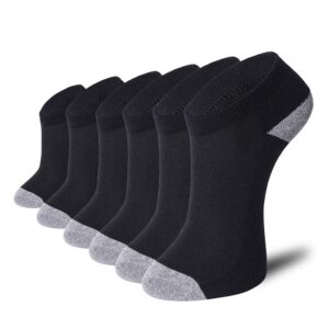 ftca men's black cotton cushion ankle socks 6 pack moisture wicking socks for sports hiking working