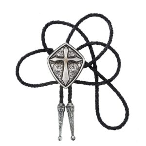 qqa western cowboy bolo tie for men vintage eagle shield star pattern necklace bolo tie for men women