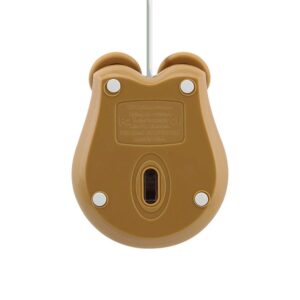 CHUYI Super Cute Bear Shape Wired Mouse Cartoon Mini Mouse Novelty Portable Computer Mouse Unique Small Desktop Mouse Laptop PC Mouse for Kids (Brown)