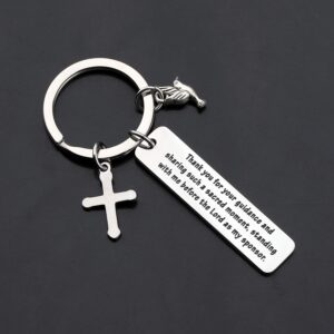 Gzrlyf Confirmation Sponsor Keychain Thank You Confirmation Gifts for Sponsors Godfather Godmother (Keychain)