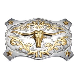 huabola calyn longhorn bull belt buckle for men- western rodeo texas cowboy large belt buckles