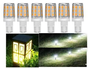 (8-pack) 2.5w led replacement landscape pathway light bulb 12v ac/dc wedge base t5 t10 for malibu paradise moonrays and more,warm white 3000k,whie 5000k (warm white 3000k)