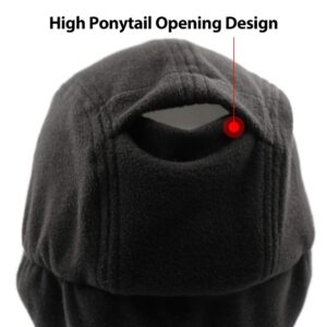 Women Winter Fleece Baseball Caps with Drop Down Ear Warmer Girl Ponytail Hats Camp Ski Running Cap Men Cold Weather Visor