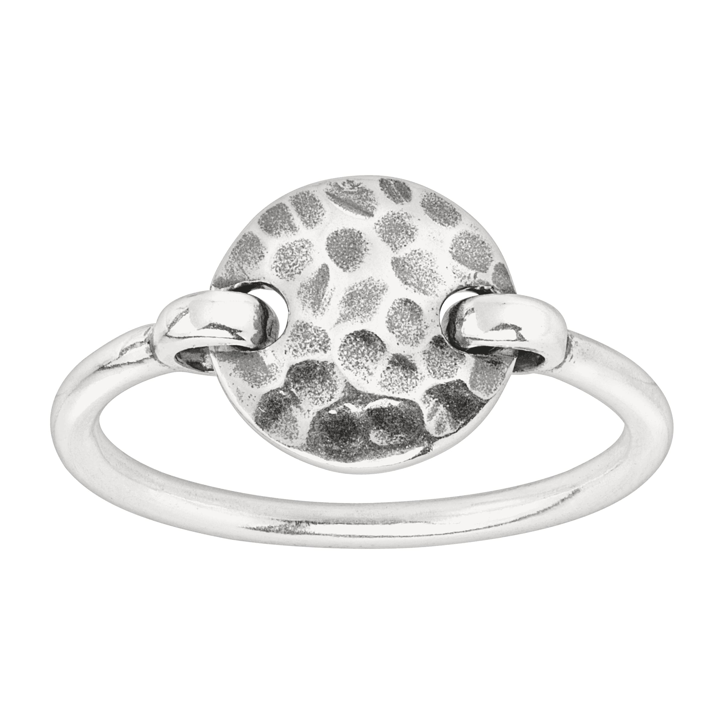 Silpada 'Seychelles' Hammered Disc Floater Ring in Sterling Silver, Size 7, Size 7