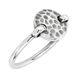 Silpada 'Seychelles' Hammered Disc Floater Ring in Sterling Silver, Size 7, Size 7