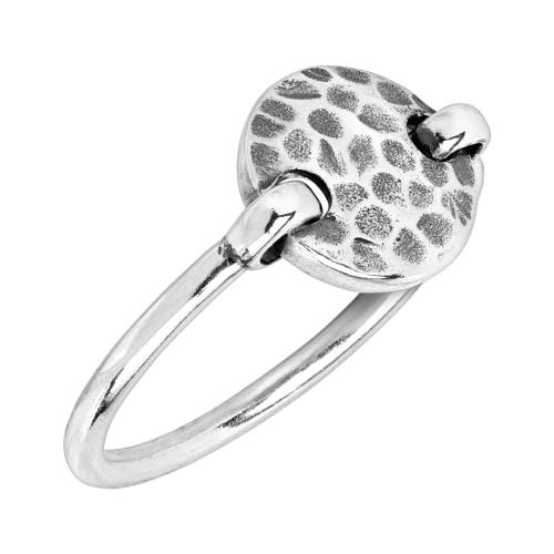 Silpada 'Seychelles' Hammered Disc Floater Ring in Sterling Silver, Size 8, Size 8