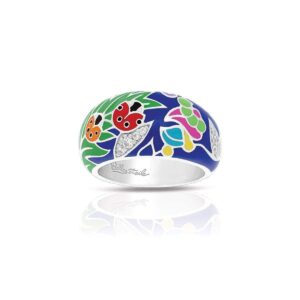 belle etoile ladybug ring blue & multicolor ring size: 8