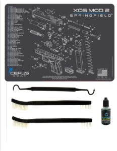 springfield armory xds mod 2 5 pc edog cerus schematic exploded view heavy duty pistol cleaning 12x17 padded gun-work surface protector mat solvent & oil resistant, 3 pc cleaning essentials & clenzoil