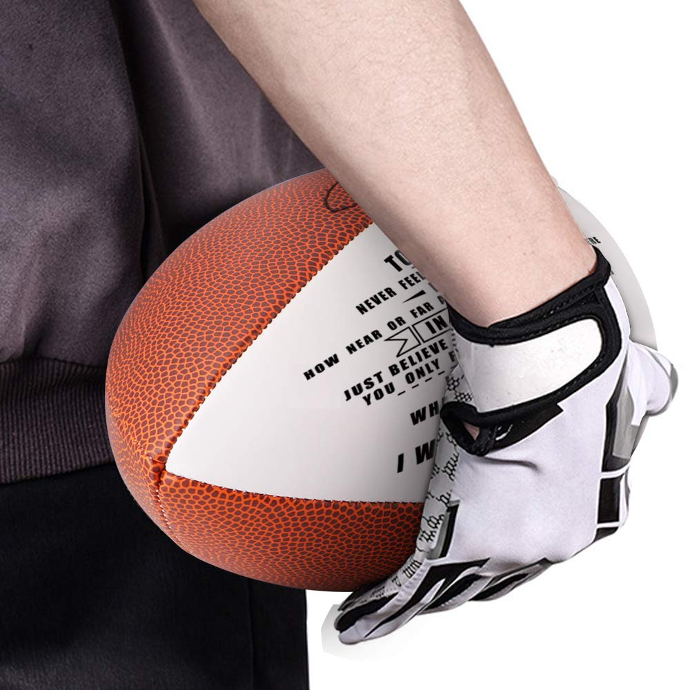 K KENON Engraved Footballs for Son from Mom - Personalized Composite Leather American Football - Anniversary Christmas Graduation Gifts for Son, Package of 1 (for Son from Mom)