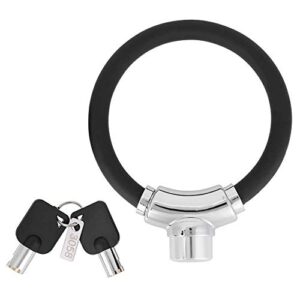 keenso anti theft ring lock, black zinc alloy portable heavy duty bike mini ring lock anti theft security steel cable ring lock with 7 core lock cylinder