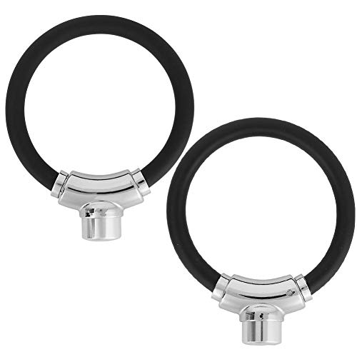 Keenso Anti Theft Ring Lock, Black Zinc Alloy Portable Heavy Duty Bike Mini Ring Lock Anti Theft Security Steel Cable Ring Lock with 7 Core Lock Cylinder