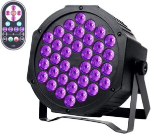 uv black lights, koot 72w strobe lights 36 led blacklight with glow in the dark party supplies by dmx and remote control stage light for dj wedding church bar club