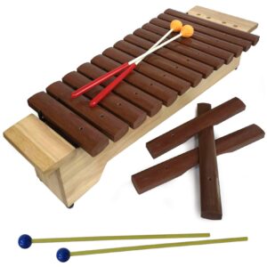 orff soprano xylophone with resonator, 16 fiberglass keys, 2 pairs of mallets