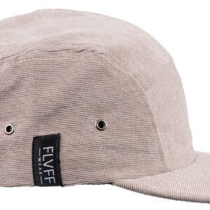 FLVFF 5 Panel Hat for Men Women Flat Brim Baseball Cap Urban Street Camper Hats (F1) (Beige Corduroy)